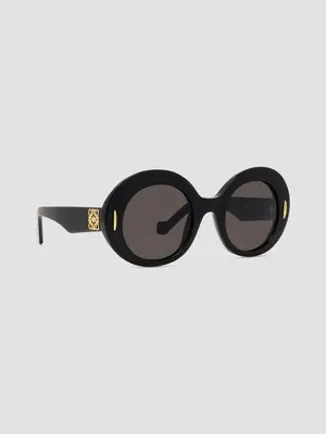 Loewe Anagram 50mm Oval Sunglasses - Grey Black
