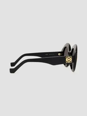 Loewe Anagram 50mm Oval Sunglasses - Grey Black