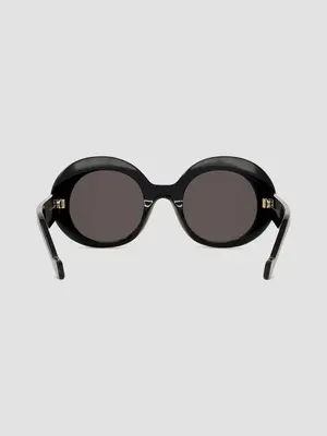 Loewe Anagram 50mm Oval Sunglasses - Grey Black