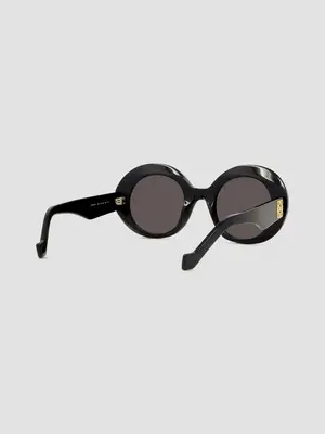 Loewe Anagram 50mm Oval Sunglasses - Grey Black