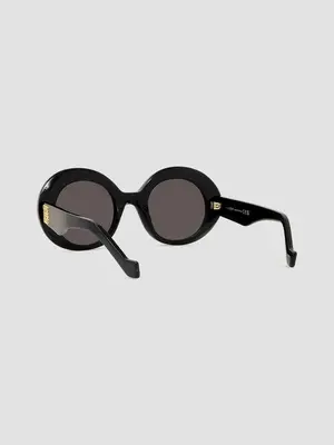 Loewe Anagram 50mm Oval Sunglasses - Grey Black