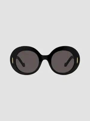 Loewe Anagram 50mm Oval Sunglasses - Grey Black