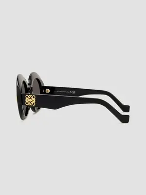Loewe Anagram 50mm Oval Sunglasses - Grey Black