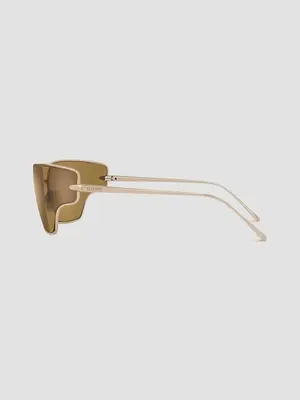 Loewe Signature 70mm Wrap Sunglasses - Brown Gold