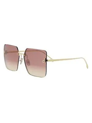 Fendi First Crystal 59mm Oversized Sunglasses Gradient Rose Gold
