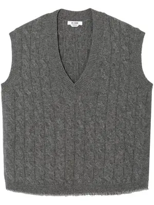 RE/DONE Cable-knit Cashmere Vest - Grey