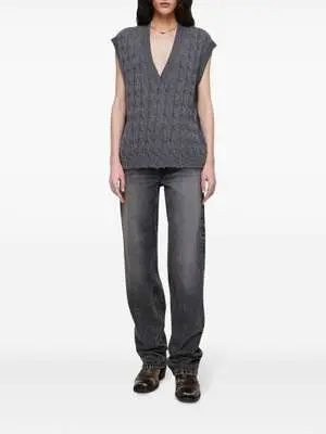 RE/DONE Cable-knit Cashmere Vest