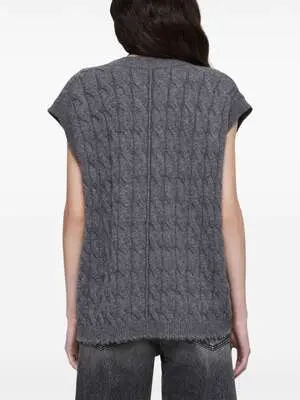 RE/DONE Cable-knit Cashmere Vest