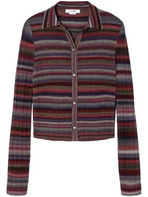 RE/DONE Ribbed Polo Cardigan - Red