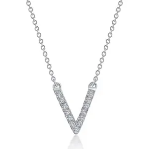 Lafonn Pavé V-pendant Necklace - White