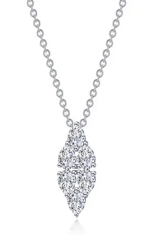 Lafonn Lab-grown Diamond Cluster Pendant Necklace - Silver