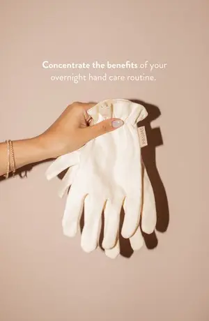 PAUME Cotton Overnight Gloves - Beige