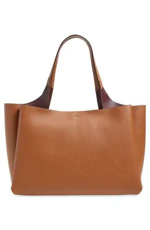 TOD'S Apa Leather Tote - Kenia/ Bordeaux