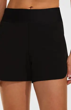 LANDS' END 5" Quick Dry Board Shorts With Built-in Panty - Black