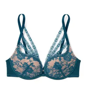 ADORE ME Marcia Push Up Plunge Bra - Dark Blue