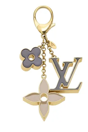 LOUIS VUITTON Fleur De Monogram Bag Charm - Beige