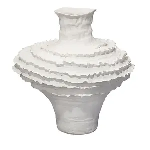 JAMIE YOUNG CO. Ruffle Ceramic Decorative Vase - White