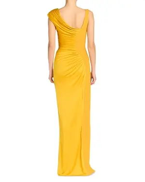 Versace Drape Slit Front Dress - Marigold