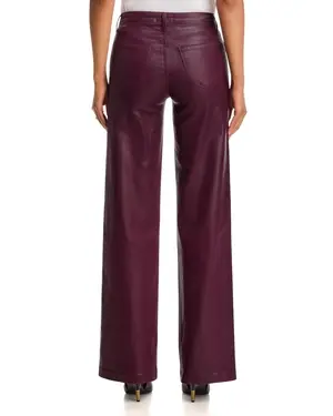 L'Agence Clayton High-rise Wide-leg Jeans - Deep Sangria Coated