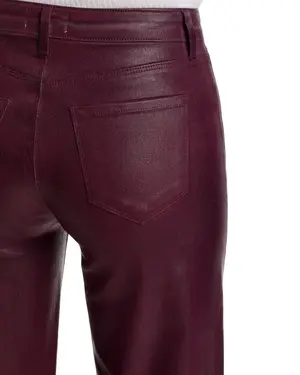 L'Agence Clayton High-rise Wide-leg Jeans - Deep Sangria Coated