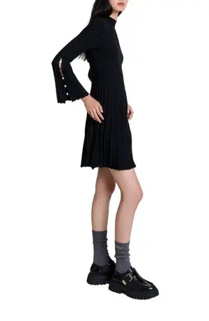 Maje Short Ribbed Knit Dress