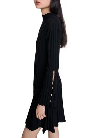 Maje Short Ribbed Knit Dress