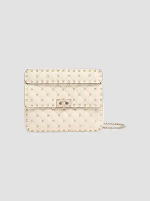 Valentino Garavani Rockstud Spike Shoulder Bag - Beige