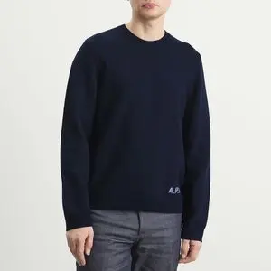 A.p.c. Edward Intarsia Knit Sweatshirt - Dark Navy