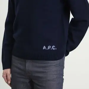 A.p.c. Edward Intarsia Knit Sweatshirt - Dark Navy
