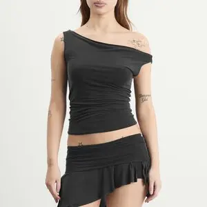 PEACHY DEN Kylie Top - Graphite