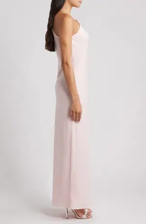 WAYF Araceli Halter Strap Slipdress - Pale Pink