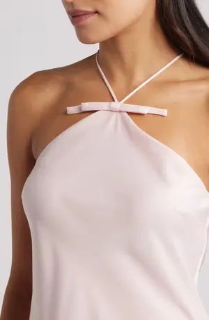 WAYF Araceli Halter Strap Slipdress - Pale Pink