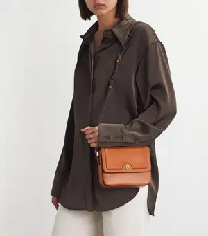 Harrods Leather Camera Bag With Gold-tone Hardware