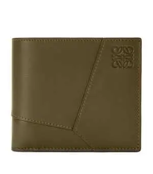 Loewe Leather Puzzle Edge Bifold Wallet - Green