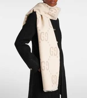 Gucci Gg Wool And Silk Scarf