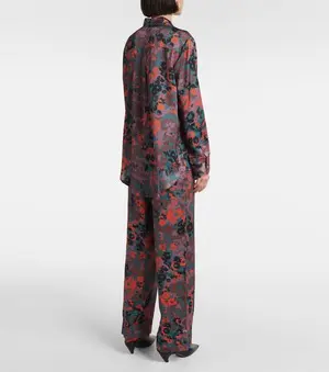 Asceno Printed Silk Charmeuse Shirt