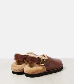 Chloé Shearling-lined Leather Mules
