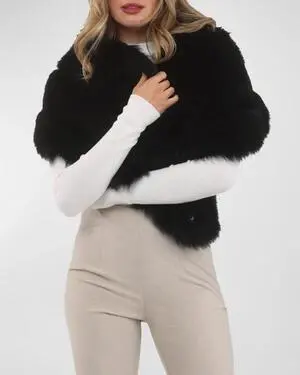 Gorski Reversible Shearling Cape - Black