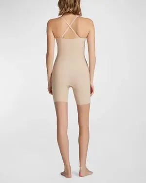 Commando Zone Smoothing Mid-thigh Bodysuit Tnu-beige