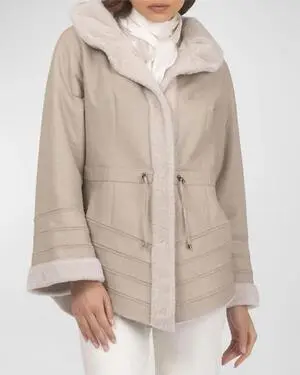 Gorski Reversible Lamb Shearling Jacket - Cream