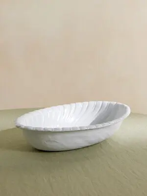 ASTIER DE VILLATTE Peggy Long Glazed Ceramic Salad Bowl - White