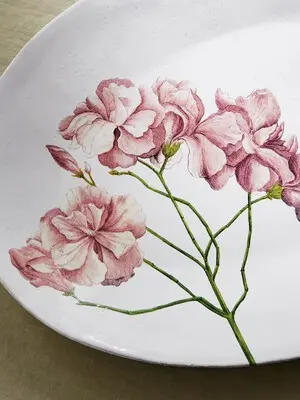 ASTIER DE VILLATTE John Derian Nerium Oleander Ceramic Platter