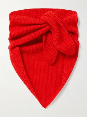 Daughter Fionn Ribbed Cashmere Scarf - Red