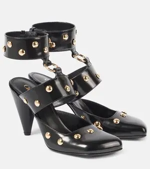 Chloé Studded Leather Pumps - Black