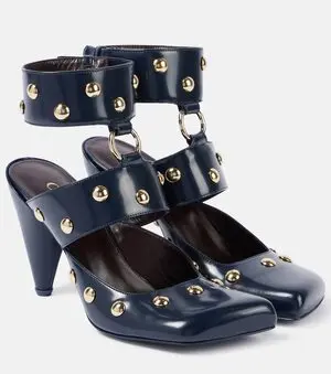 Chloé Studded Leather Pumps - Blue