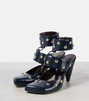 Chloé Studded Leather Pumps - Blue