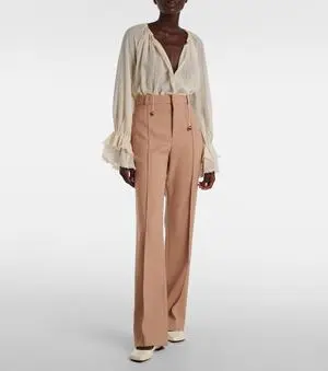Chloé Polly Leather Mary Jane Flats - White