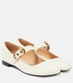 Chloé Polly Leather Mary Jane Flats - White