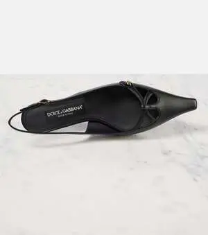 Dolce & Gabbana Leather Slingback Pumps - Black