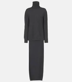 Givenchy Asymmetric Wool Sweater Dress - Grey